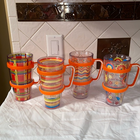 tervis | Dining | Rare Nwot Set Of 4 Tervis Fiesta 24 Oz Double ...